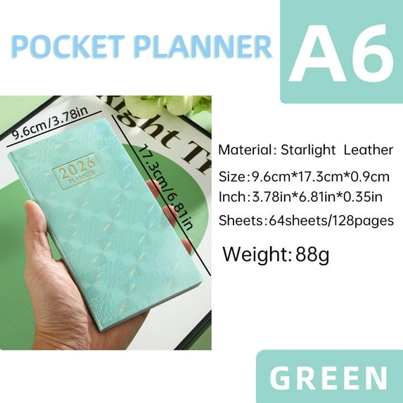 A6 Mini Notebook Planner, Portable Daily Organizer, Pocket-Sized Travel ...