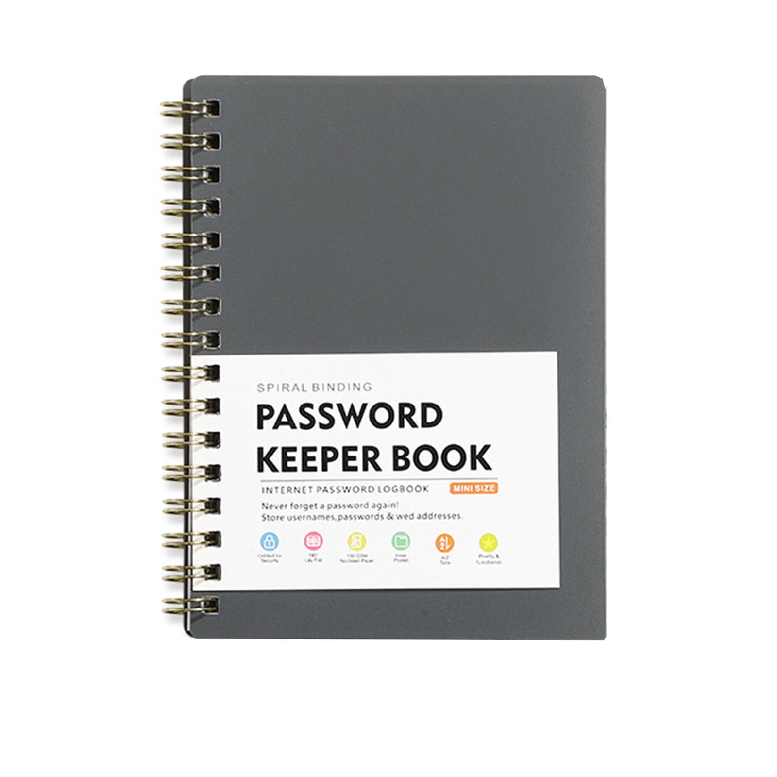 A6 Mini Password Coil Notebook, Customizable Alphabet Label Index ...