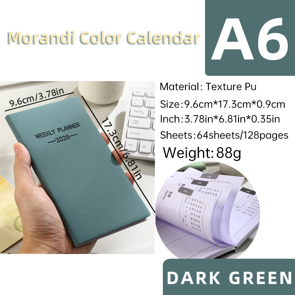 A6 Mini Planner Notebook, Organizer Planner Daily, Travel Diary, Soft ...