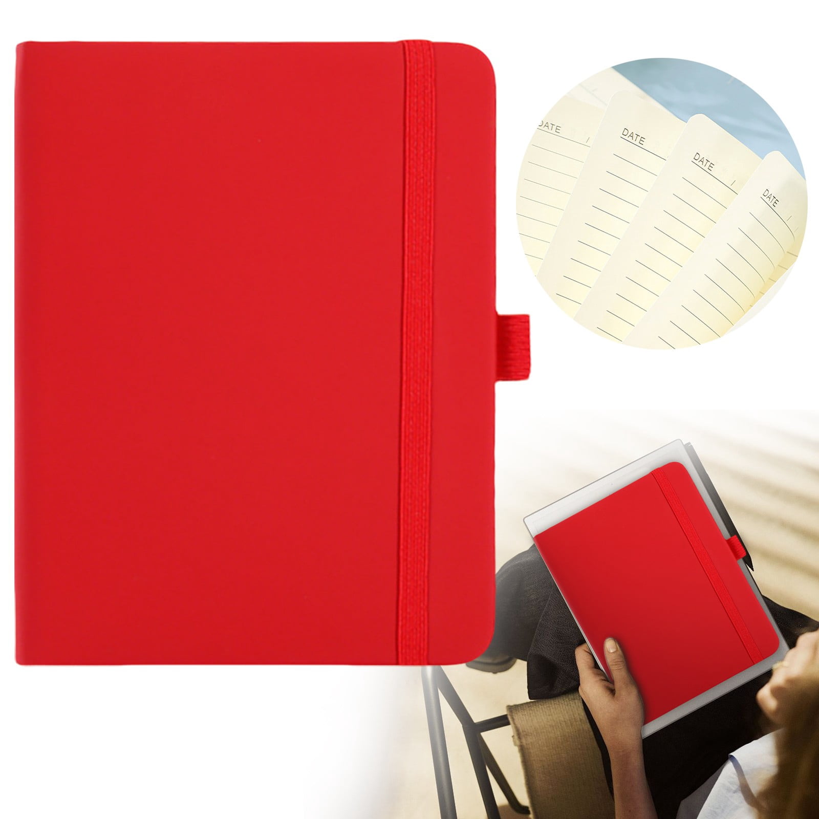 A6 Notebook College Ruled Lined Hardcover Notebook,120gsm Thick Paper ...
