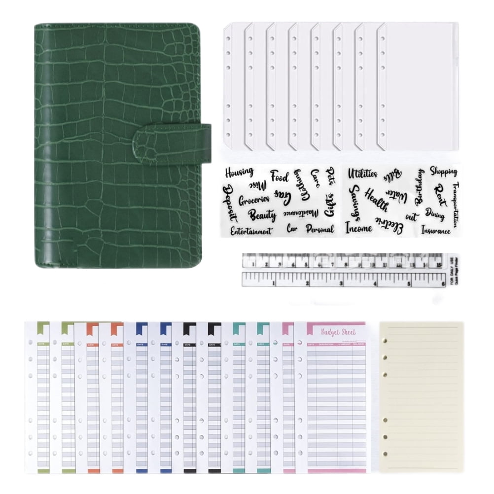 A6 Pattern PU Leather Budget Organiser with Magnetic Buckle Budget ...