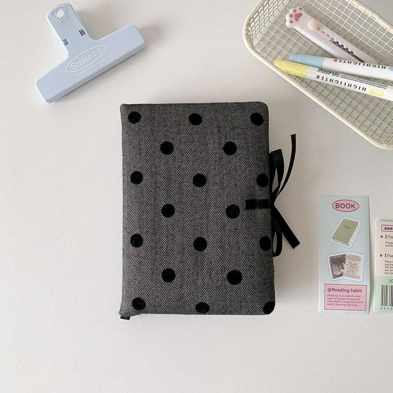 A6 Pocket Notebook Grey Round Dot Cover Diary Book DIY Notepad Memo ...