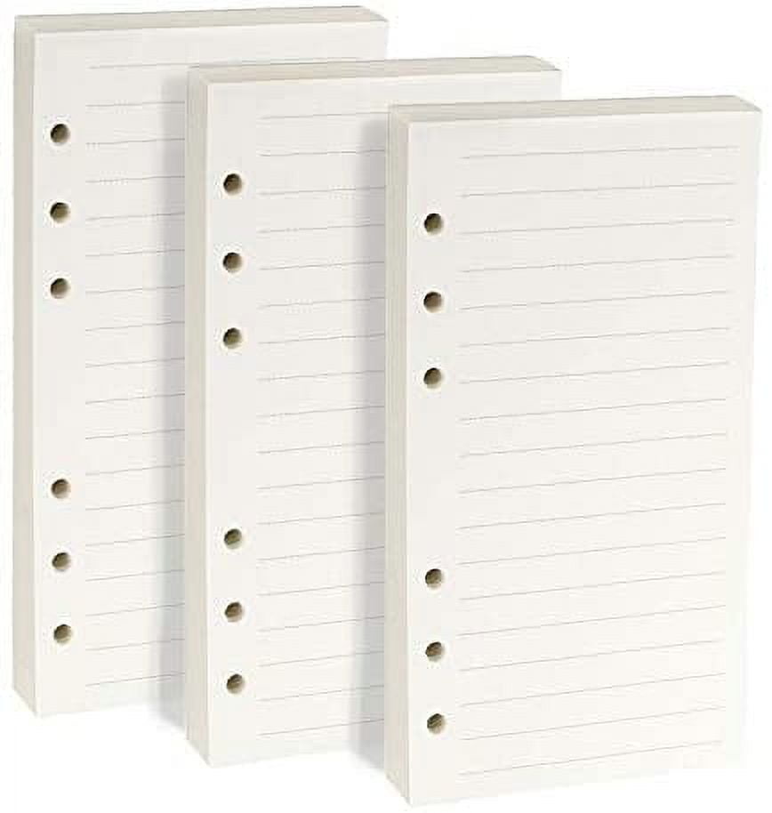 A6 Refill Paper, 3 Pack Loose Leaf Paper, 6-Holes Inserts Blank Filler ...