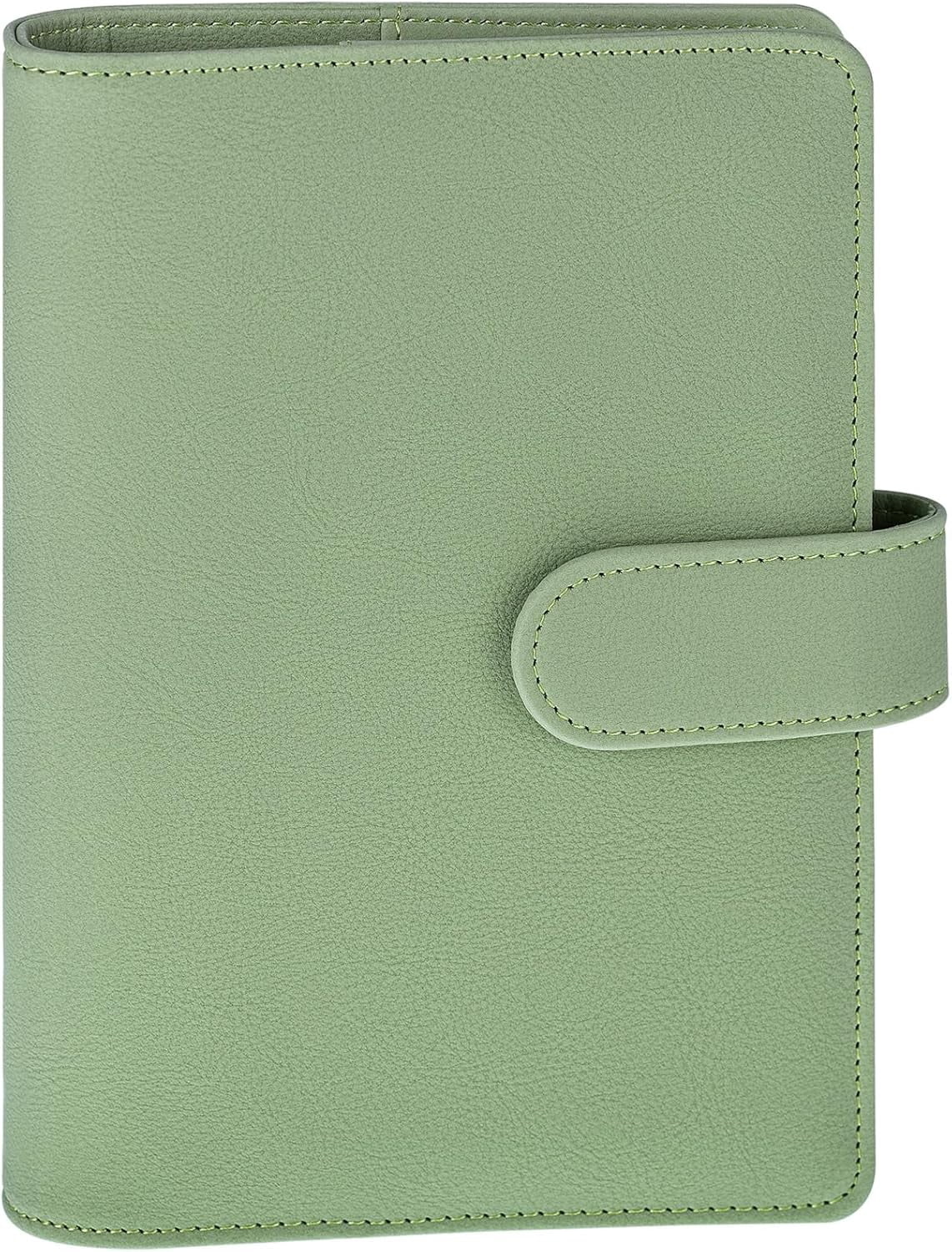 A6 Refillable 6 Ring Notebook Binder Cover, PU Leather Budget Planner ...