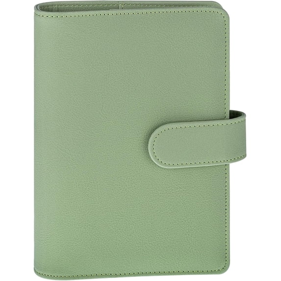 A6 Refillable 6 Ring Notebook Binder Cover, PU Leather Budget Planner ...