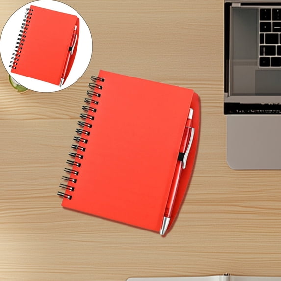 A6 Spiral Notebook with Pen PP Frosted Cover Lined Pages for Office ...