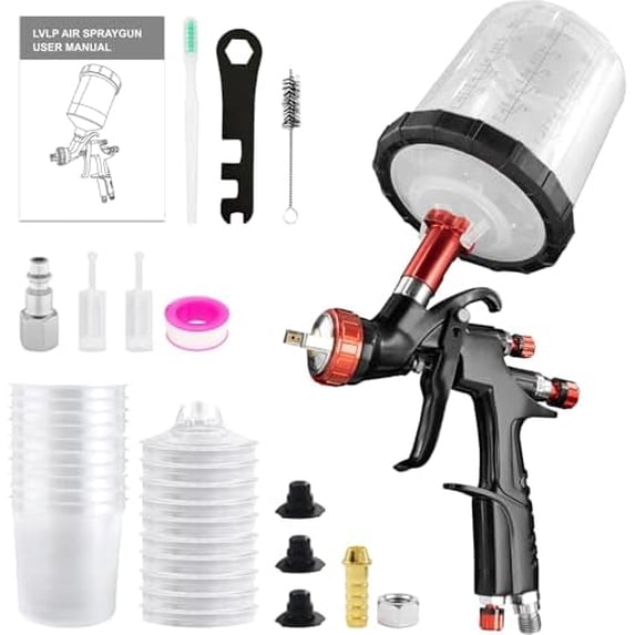 A610 LVLP Air Spray Gun Kit, Paint Guns Automotive 1.3mm Paint Sprayer ...