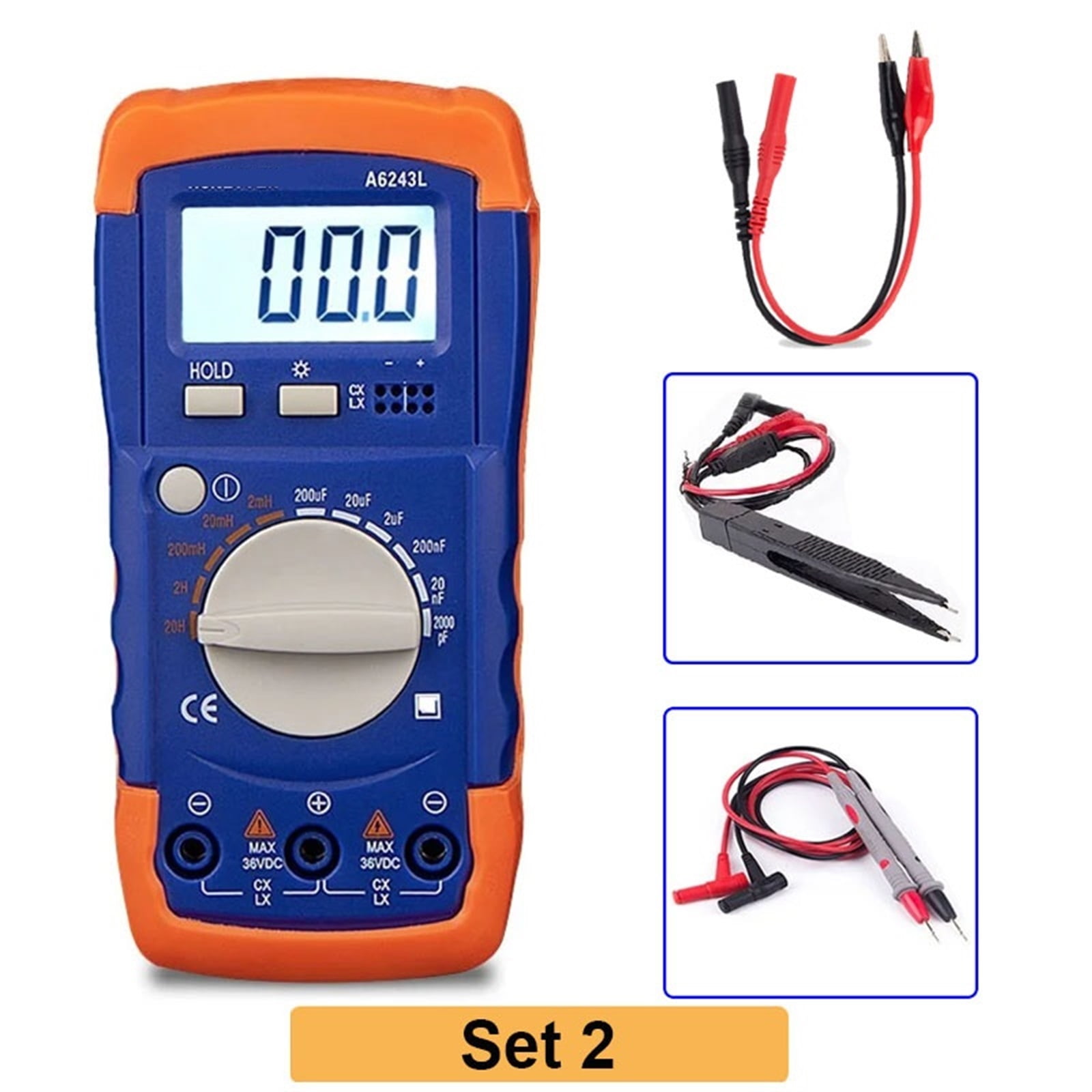 A6243L Digital LC Meter Multimeter Professional Capacitor Tester ...