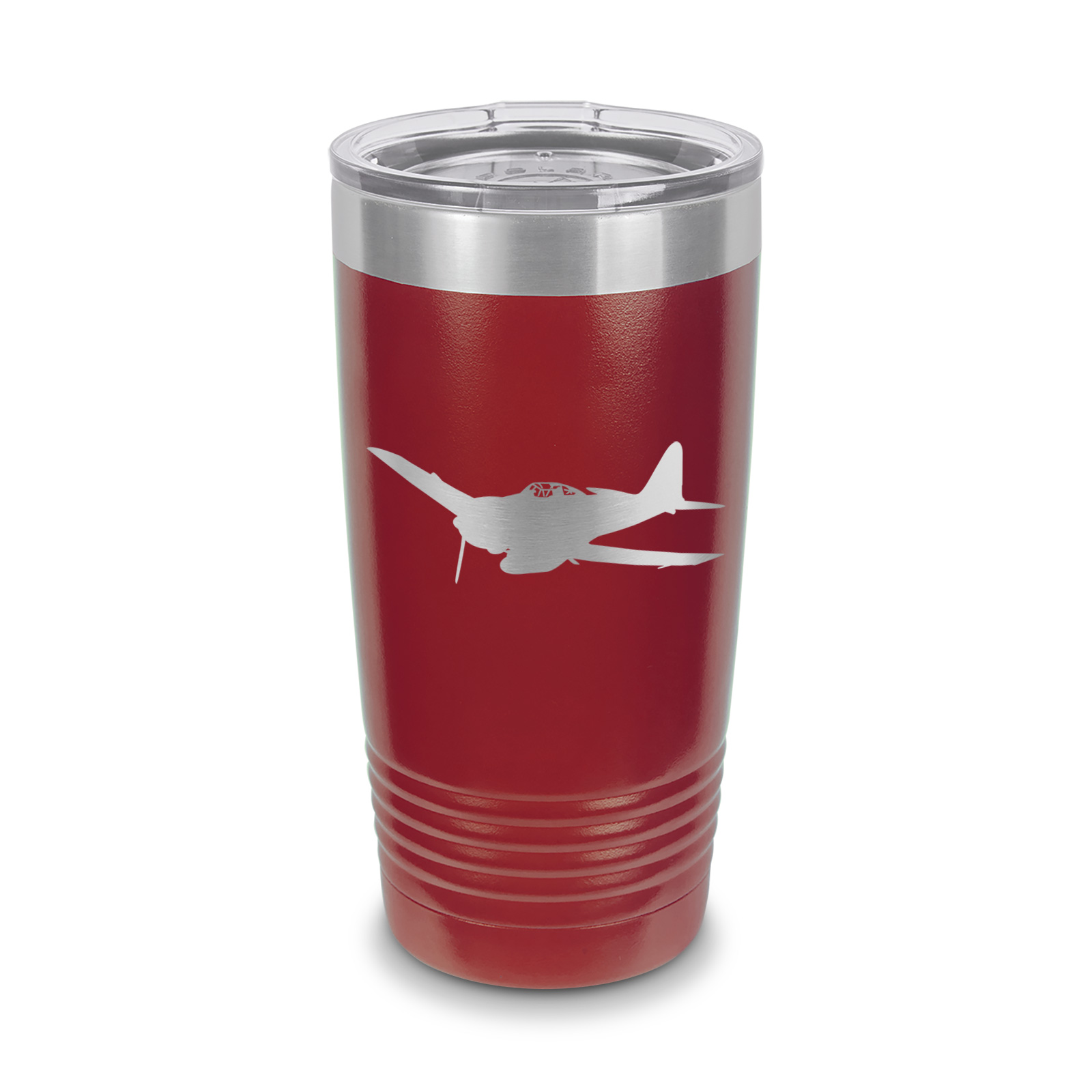 A6M Zero Tumbler 20 oz - Laser Engraved w/ Clear Lid - Stainless Steel ...