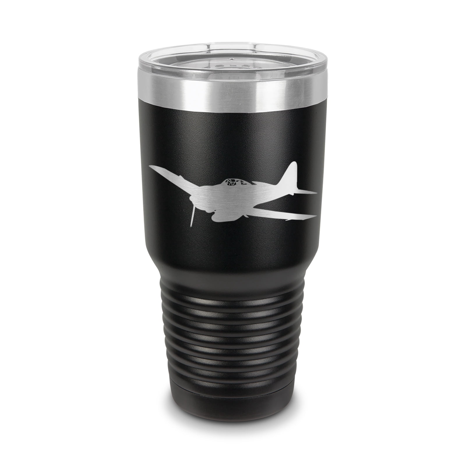 A6M Zero Tumbler 30 oz - Laser Engraved w/ Clear Lid - Stainless Steel ...