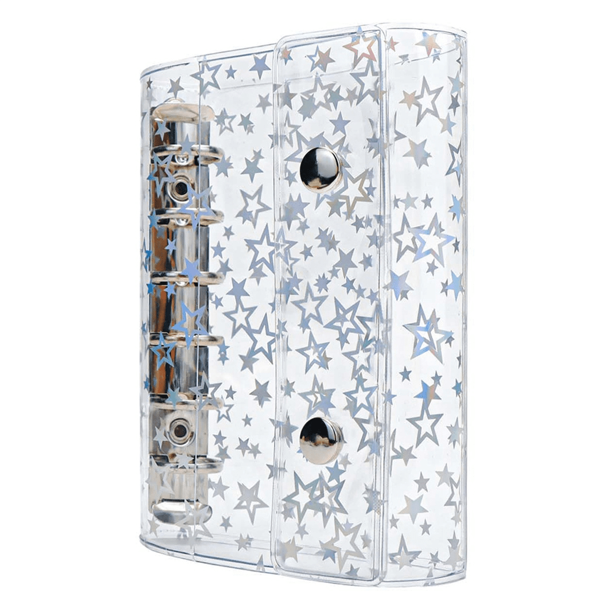 A7 Budget Binder Cover Clear PVC 6 Ring Glitter Star Refillable ...