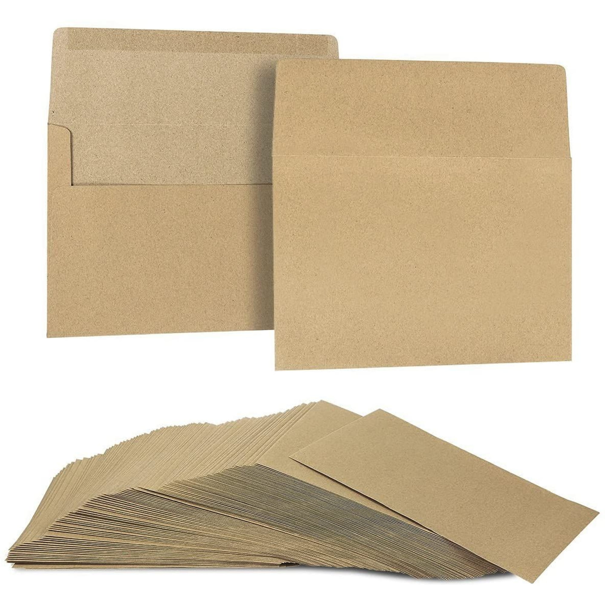 100-Count Kraft A7 Envelopes for Invitations, Photos, Letters - 5.25 x ...