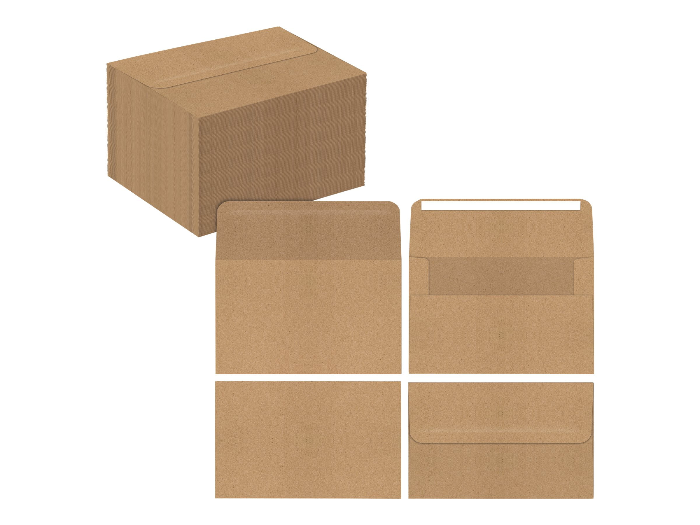 Better Office Products A7 Kraft Envelopes, 100-Pack, 5.25 x 7.25 inch ...