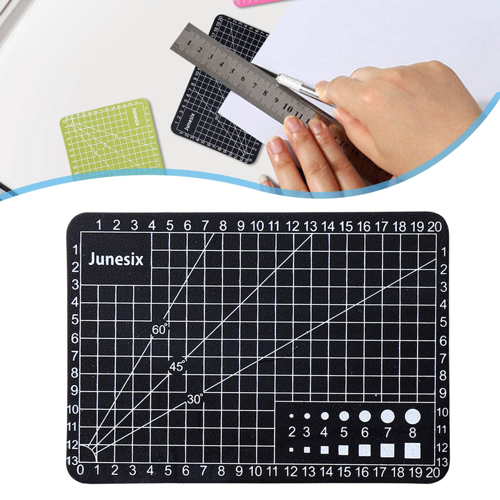 A7 Mini Cutting Mat with Exacto Knife Set, Self Healing PVC Craft ...