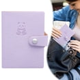 A7 PU Leather Pocket Journal with Panda Design Snap Button Light Purple ...