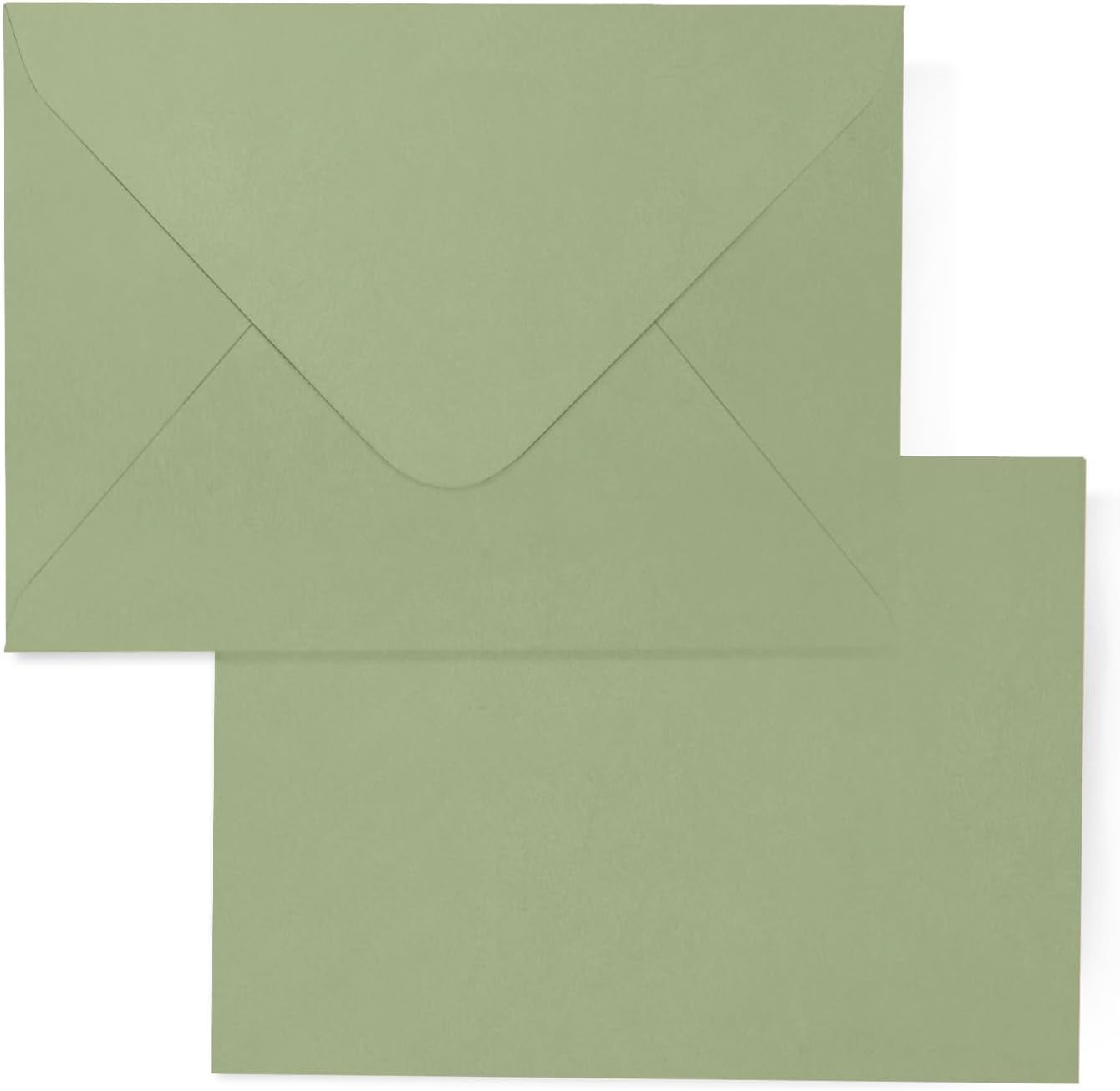 A7 Sage Green Envelopes 100 Pack, 5x7 V Flap Printable for Invitation ...