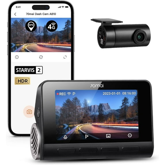 A810 4K Dash Cam Front and Rear, Dual Dash Camera for Cars with Starvis ...
