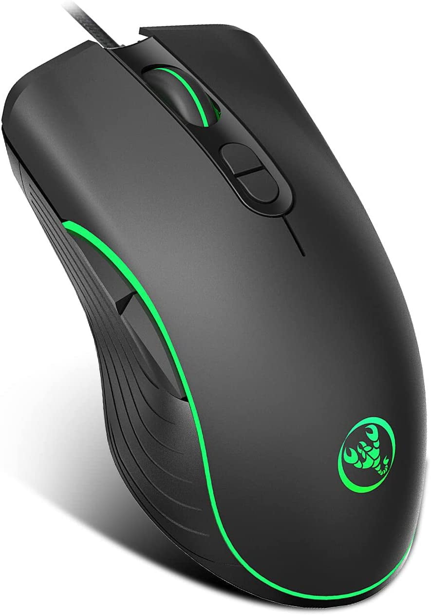 A867 Wired Mouse 6400 DPI 7 Buttons RGB Lighting Frosted Feel Optical ...
