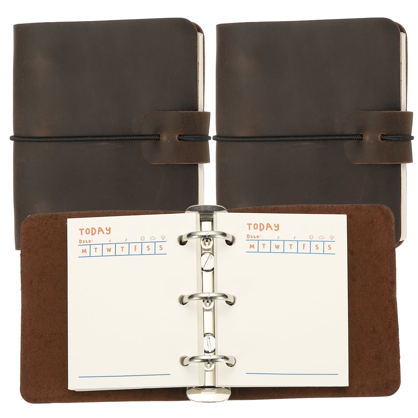 A9 Leather Journal, 2Pcs 3 Ring Notebook Binder Planner Loose Leaf 60 ...