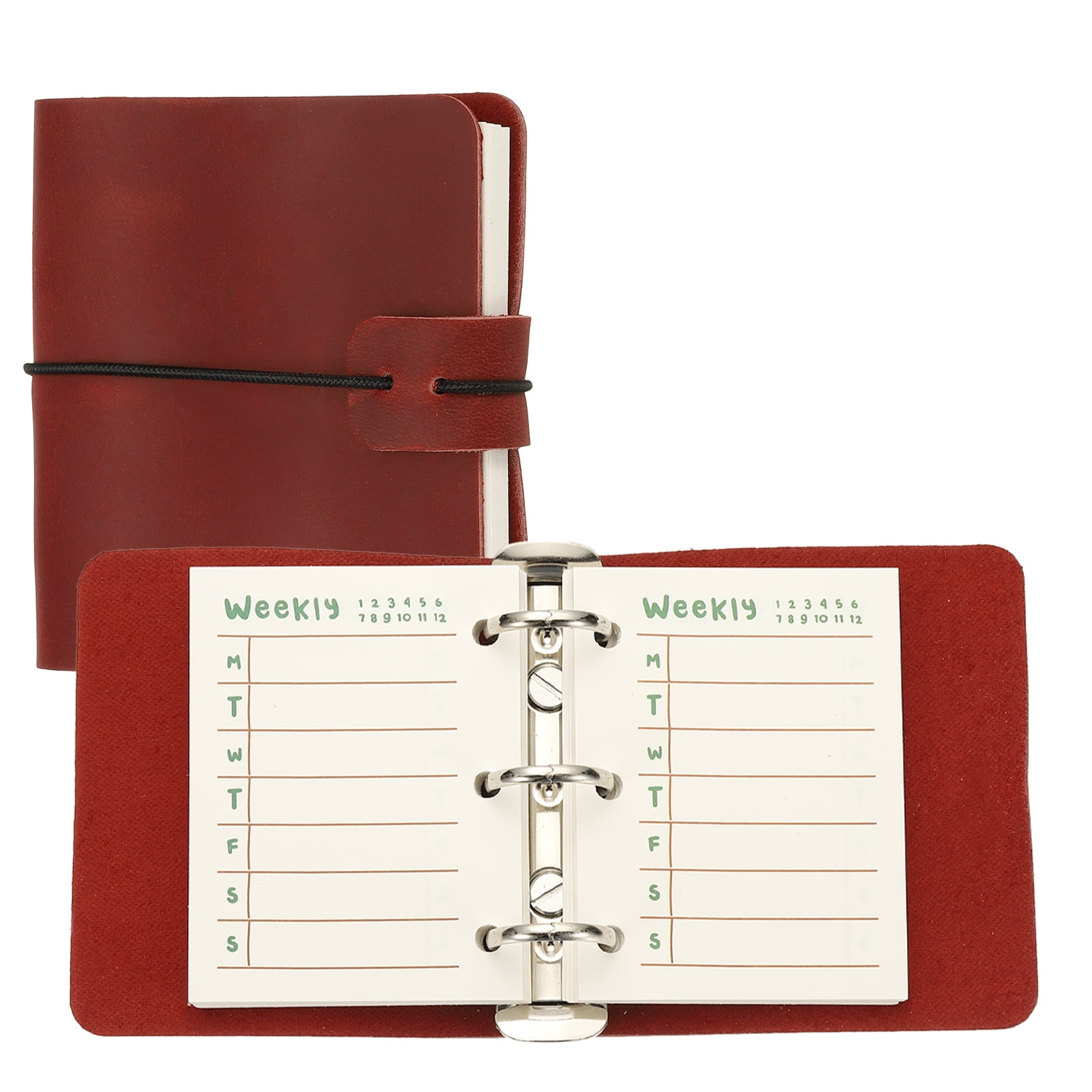 A9 Leather Journal, 3 Ring Notebook Binder Planner Loose Leaf 60 Sheets ...