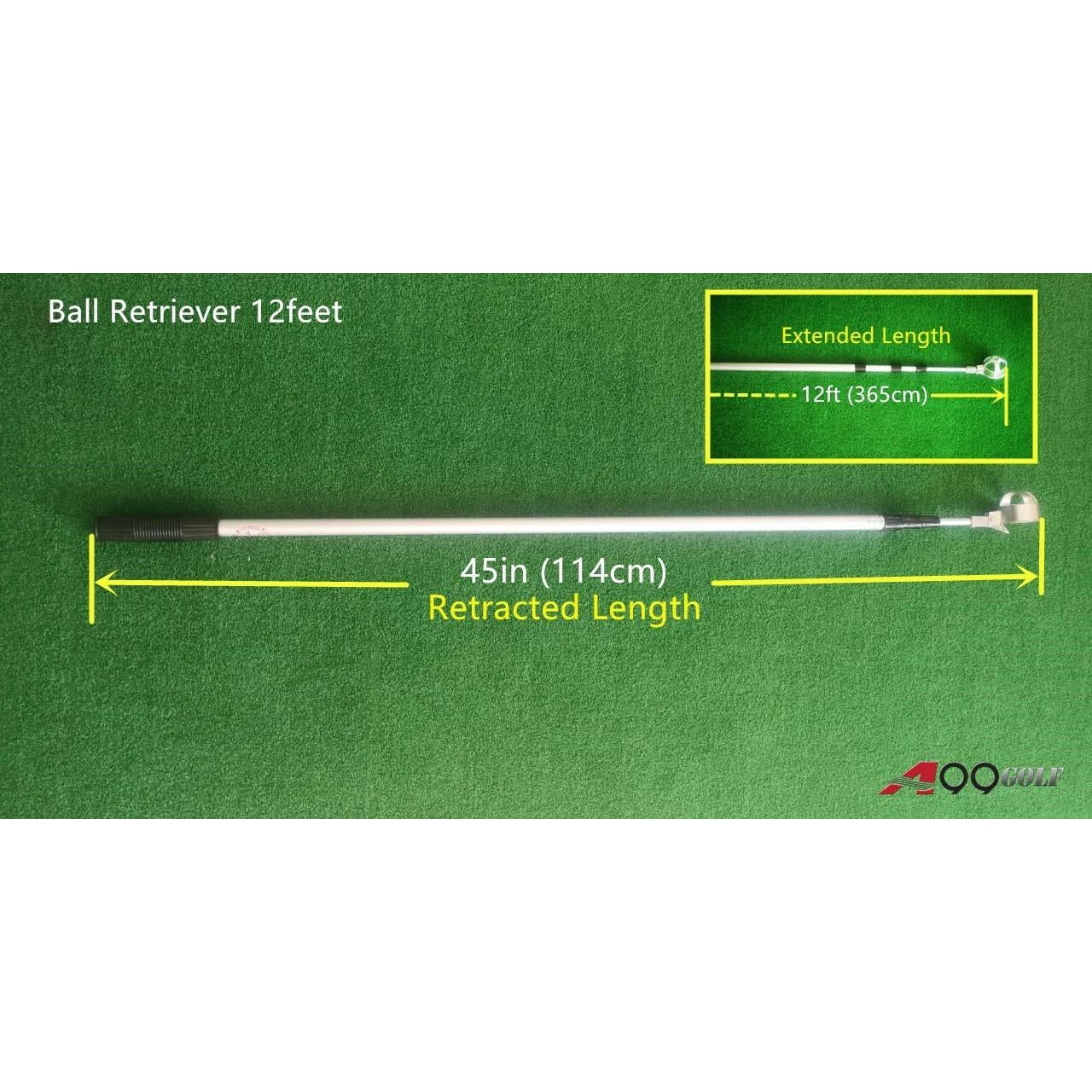 A99 Golf 12ft Telescopic Ball Retriever Pick Up Retractable Scoop Steel ...