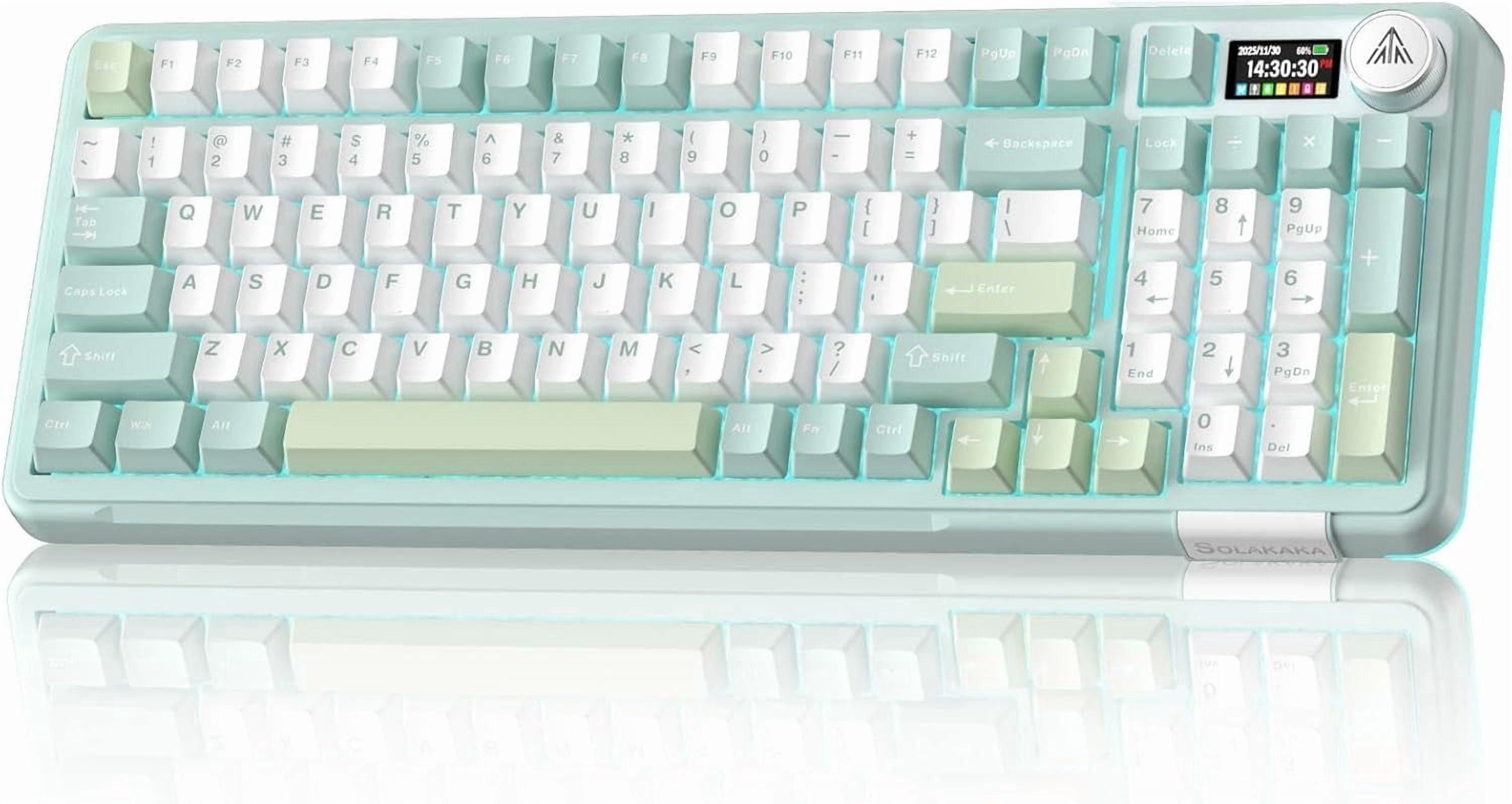 A99 Mechanical Keyboard with BT5.0/2.4GHz/-C, LCD Screen & Knob, Gasket ...