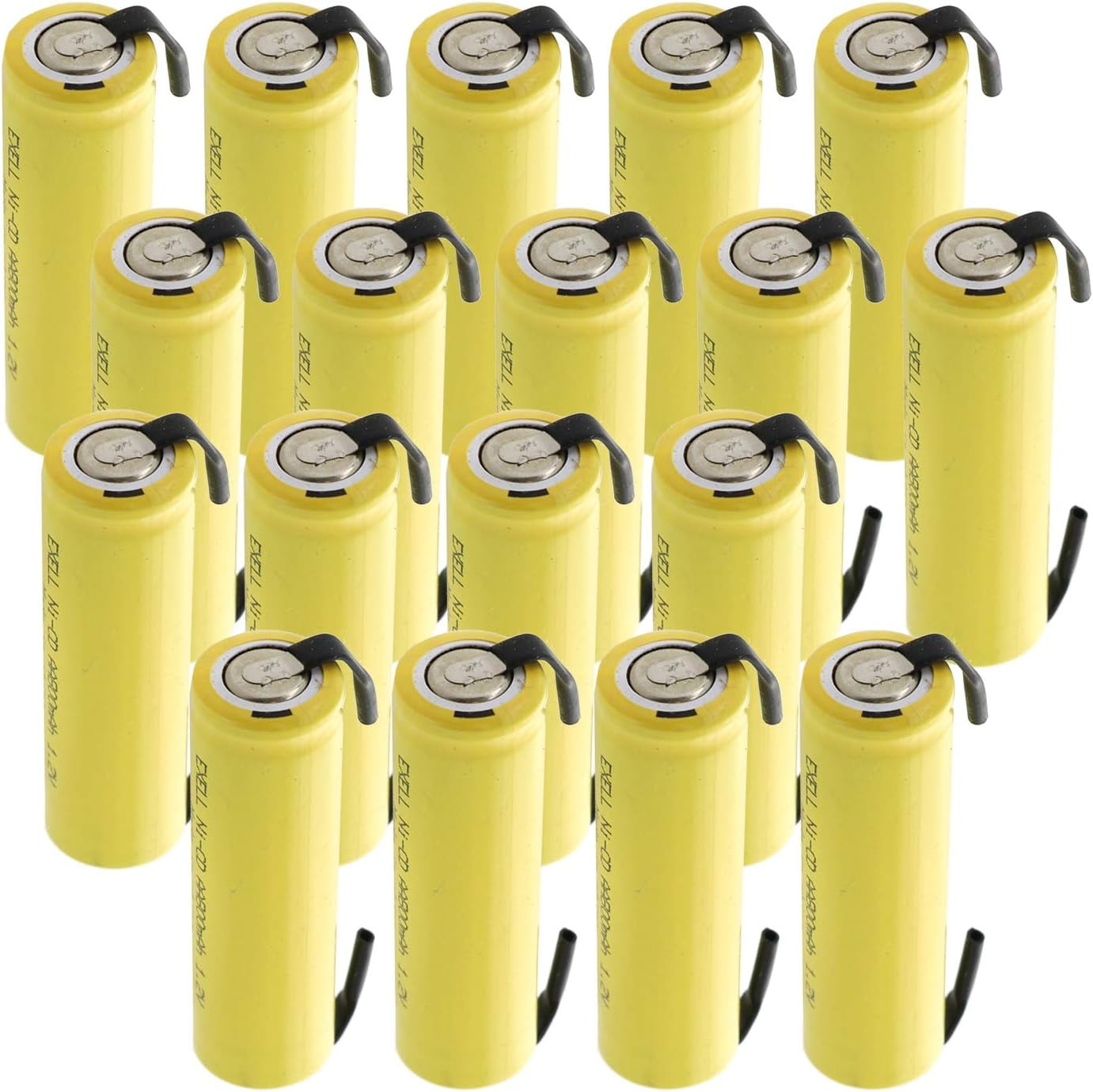 AA 1.2V 800mAh NiCd Rechargeable Assembly Cell with Tabs for high power static applications ...