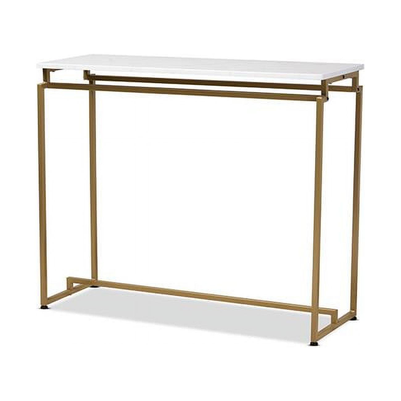 AA-1820-Marble-Gold-Console Renzo Modern & Contemporary Brushed Gold ...