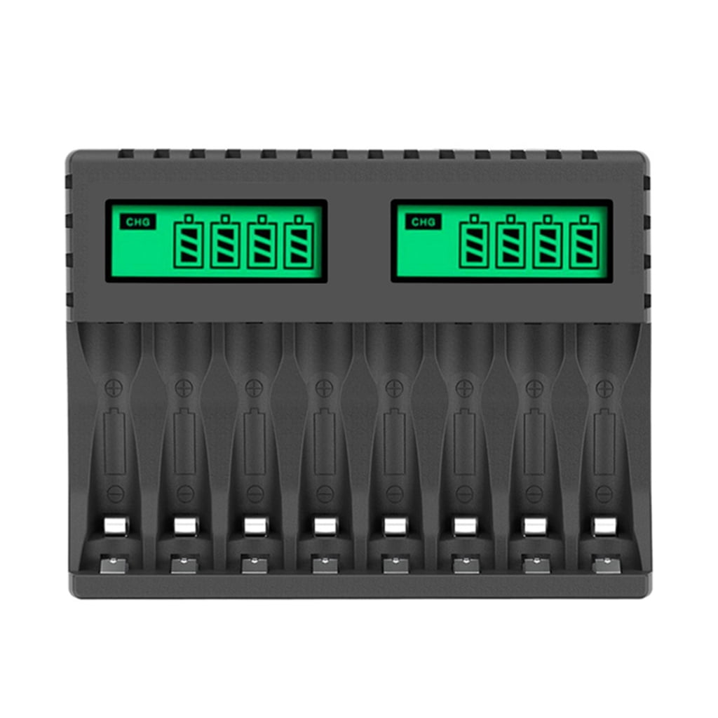 AA/AAA Battery Charger 8 Slots USB Type-C 5V 2A Quick Charging ...