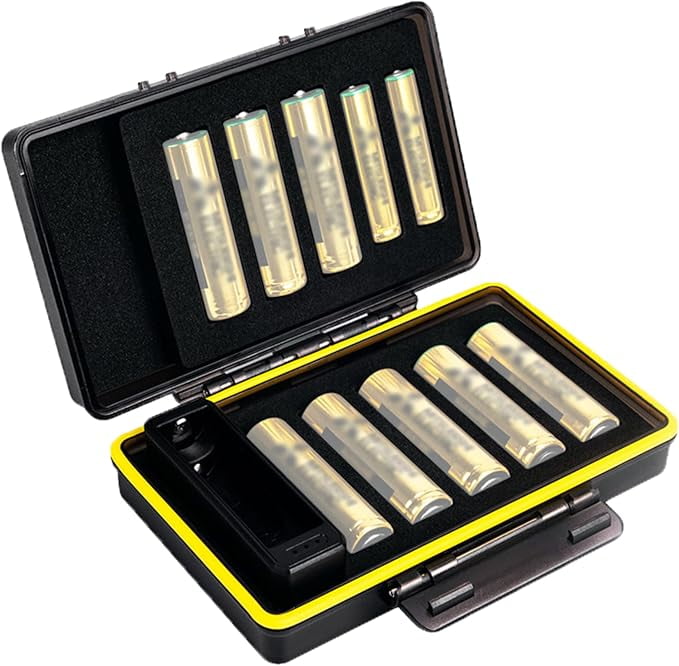 AA AAA Battery Storage Case Holder with Battery Tester, Battery ...
