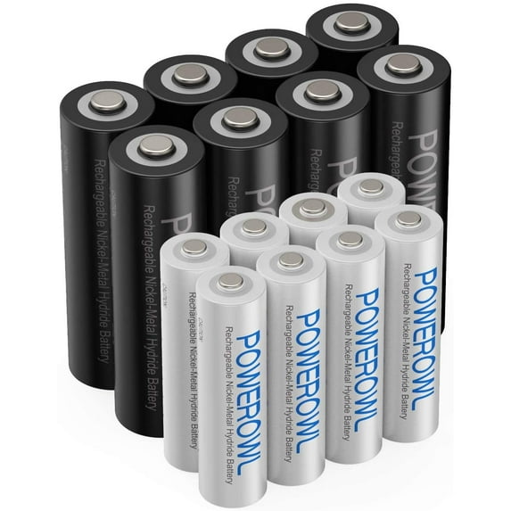 AA AAA Rechargeable Batteries, Pre-Charged High Capacity 2800mAh ...