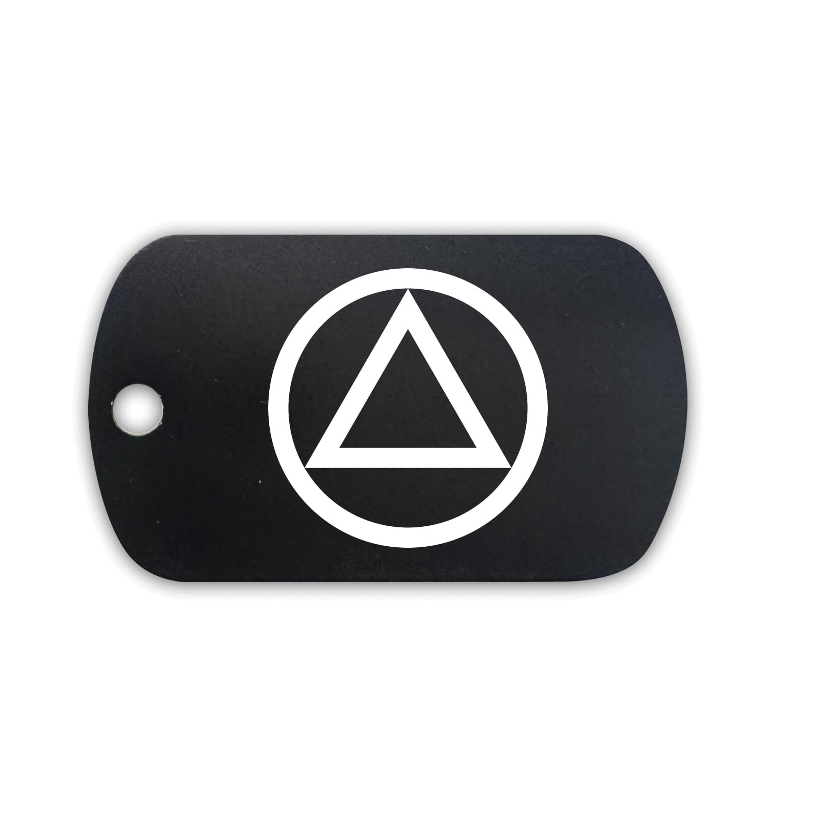 AA Alcoholics Anonymous Symbol GI Dog Tag Aluminum Keychain - Black ...