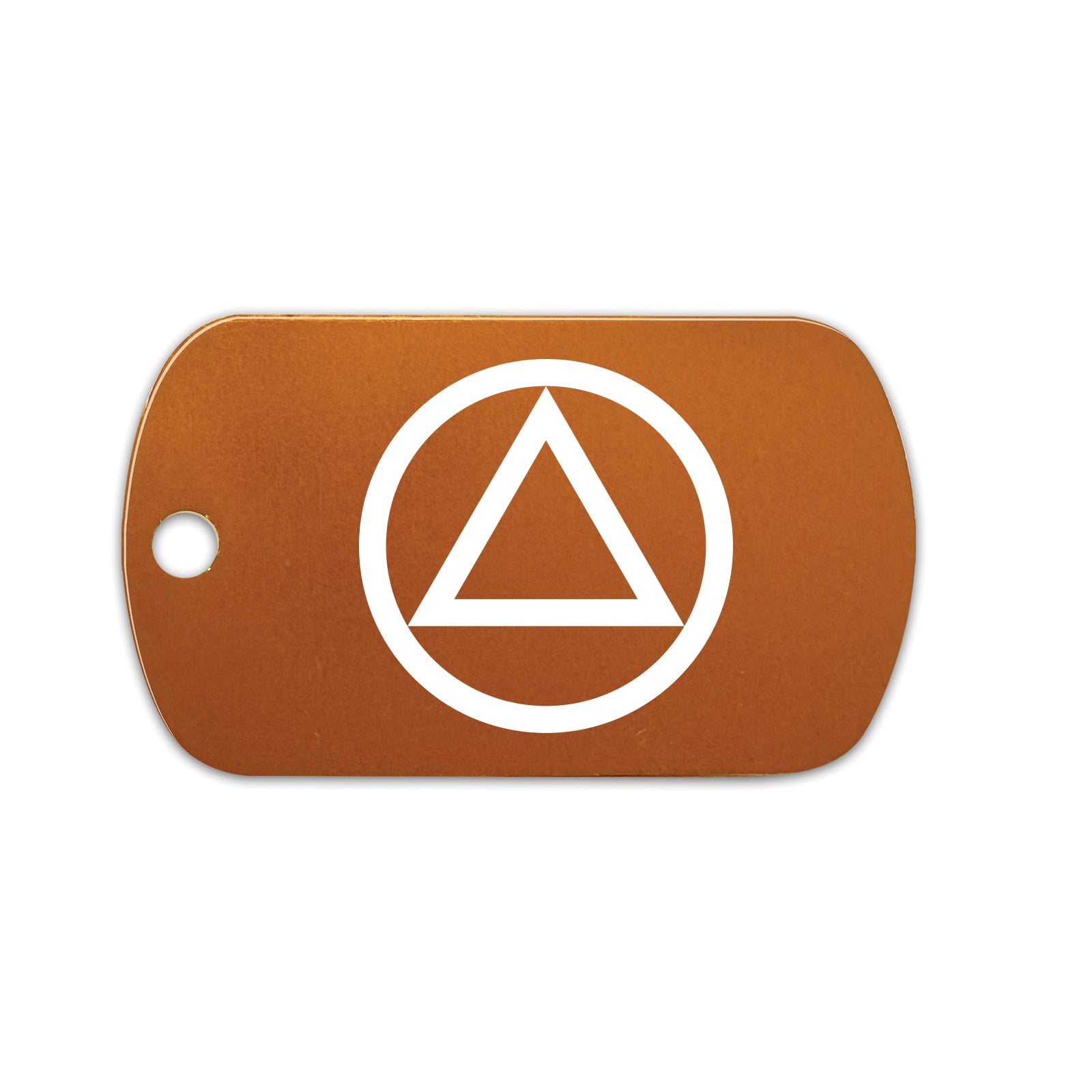 AA Alcoholics Anonymous Symbol GI Dog Tag Aluminum Keychain - Orange ...