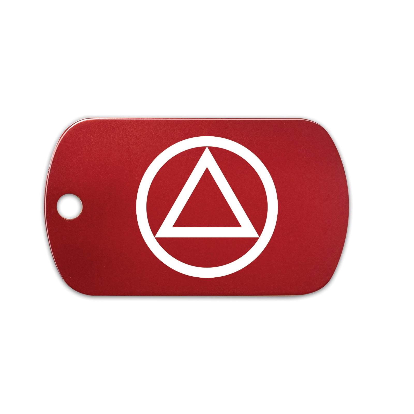 AA Alcoholics Anonymous Symbol GI Dog Tag Aluminum Keychain - Red ...