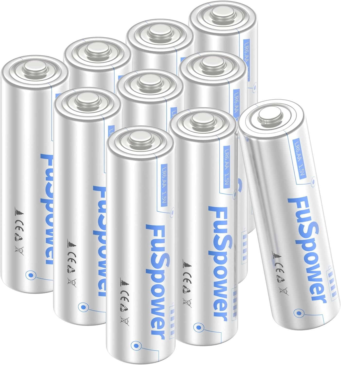 AA Batteries 10-Pack,Double A Batteries 10-Year Shelf Life,1.5V LR6 AA ...