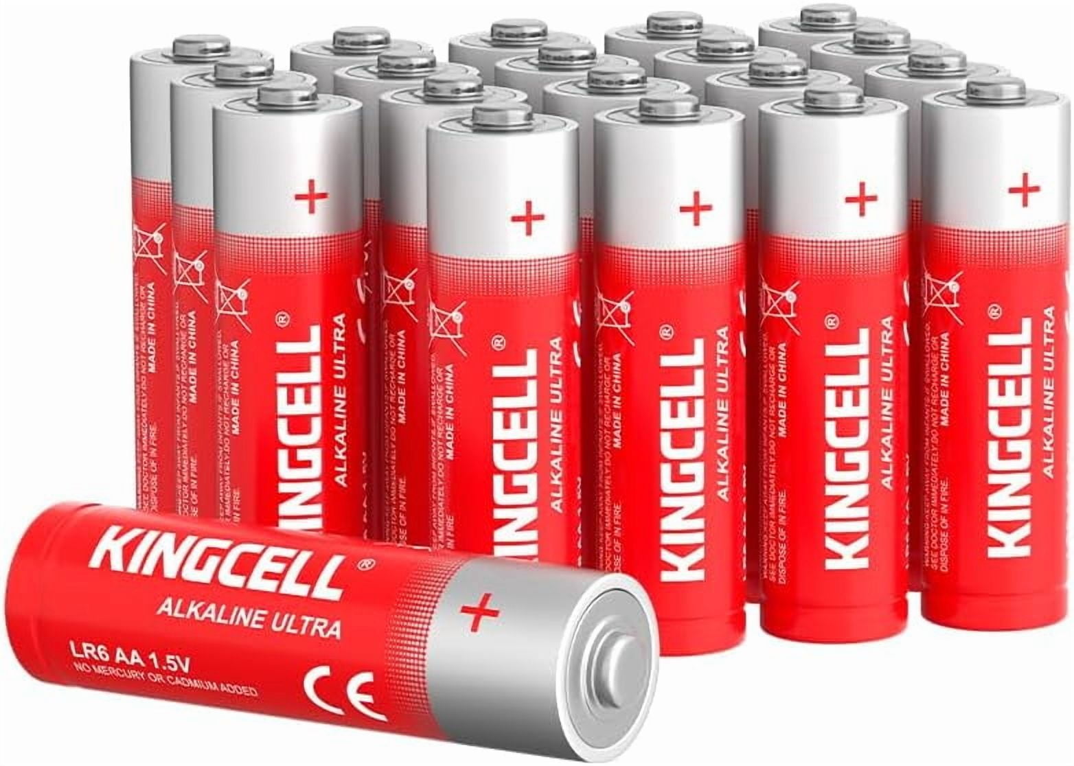 AA Batteries 20 Pack, High-Performance Alkaline AA Batteries 10-Year ...