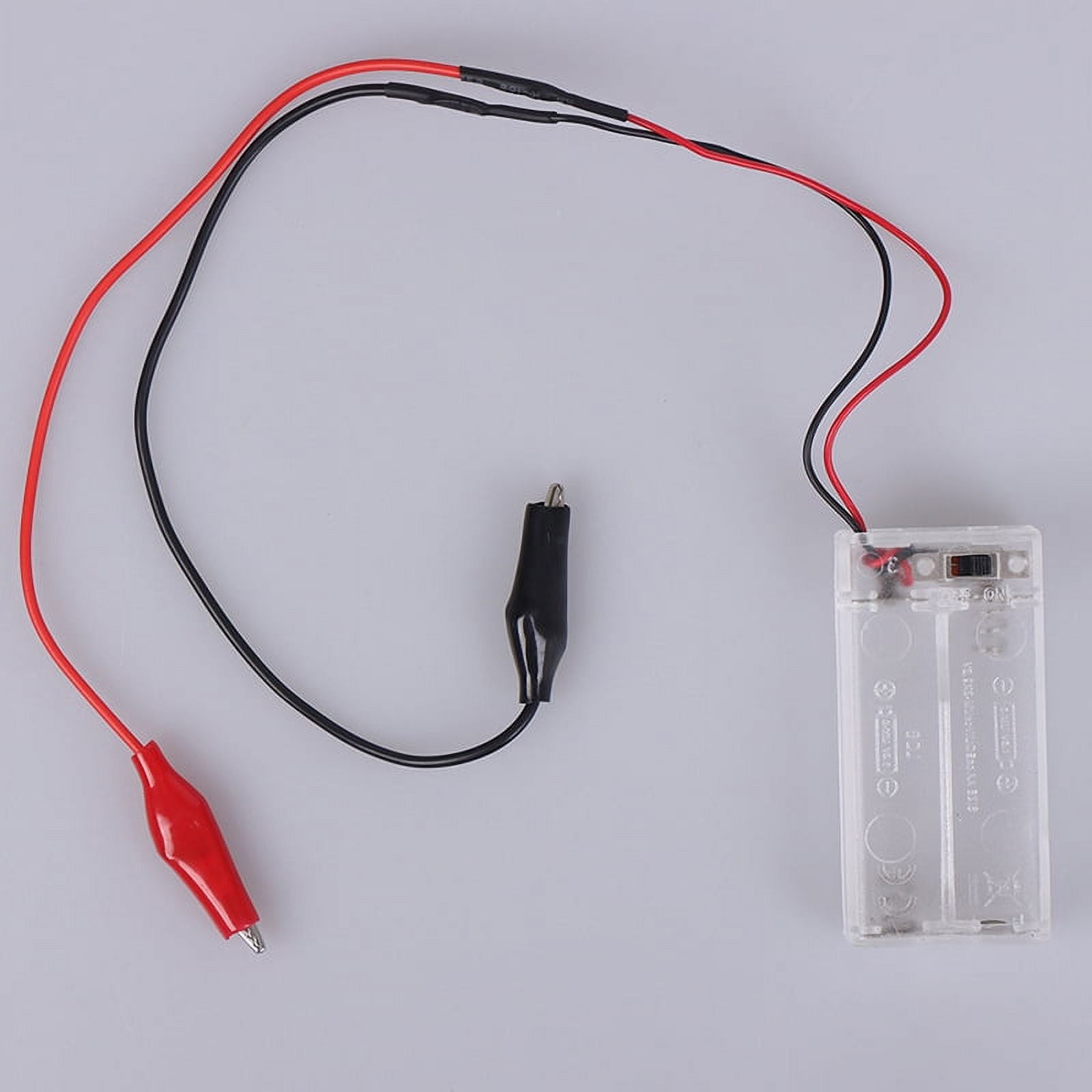 AA Batteries with Alligator Clips Transparent Power Battery Holder with ...