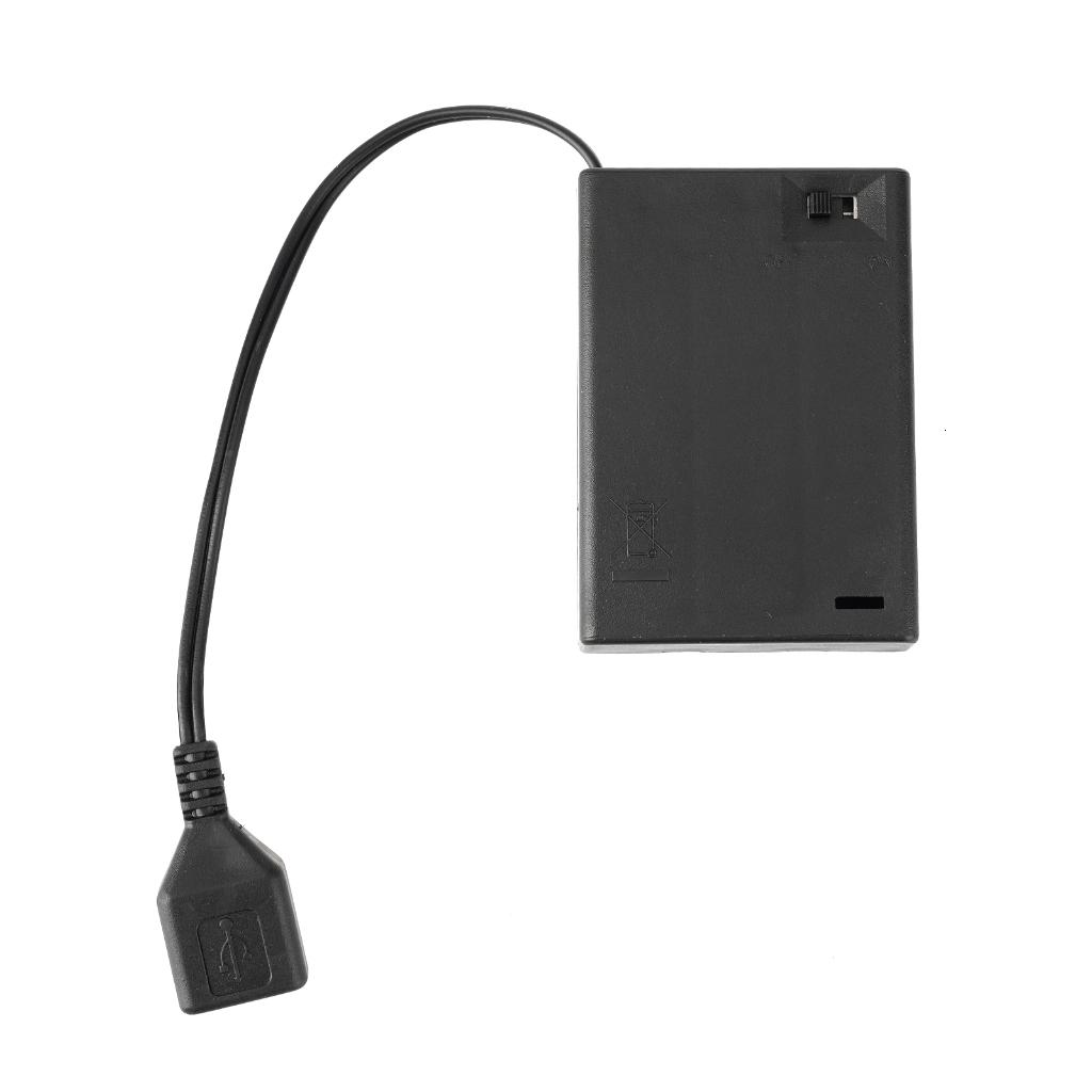 AA Battery Case Storage Box Case USB Battery Box with Switches For LED ...