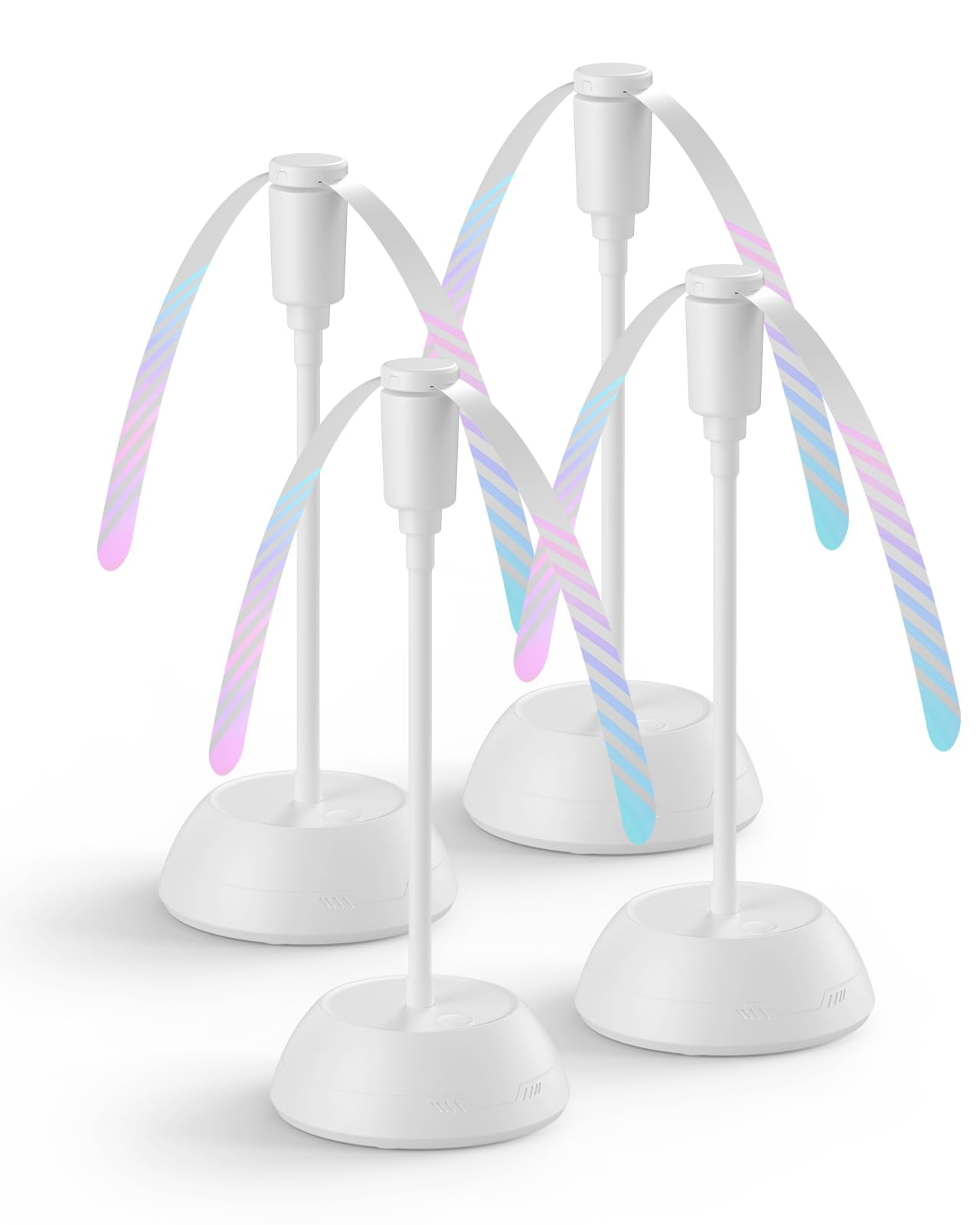 AA Battery Operated Flexible Neck Table Fan 4 Pack Set, Silent Soft ...