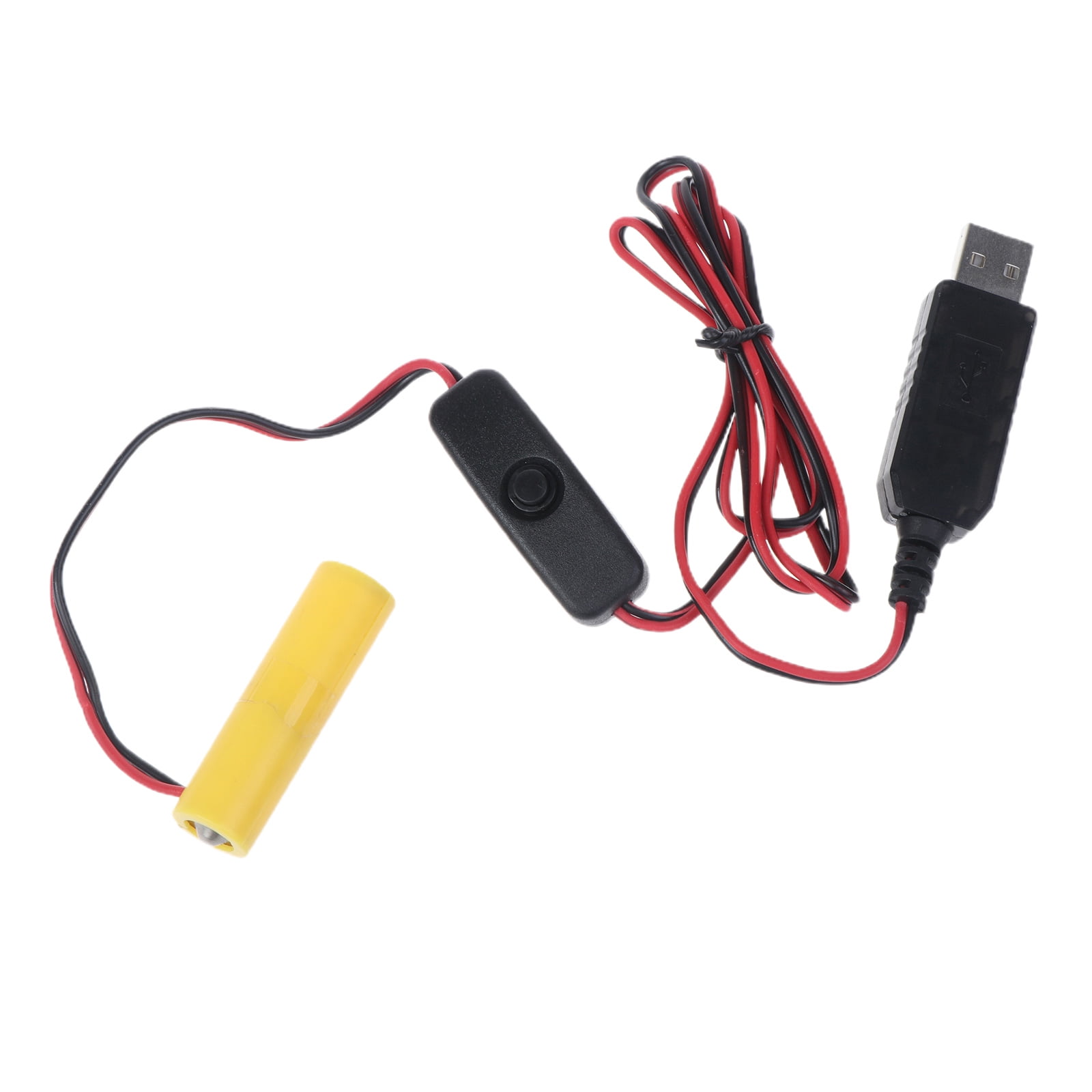 AA Battery USB Power Supply Adapter Cable with Switch Replace 1 AA ...