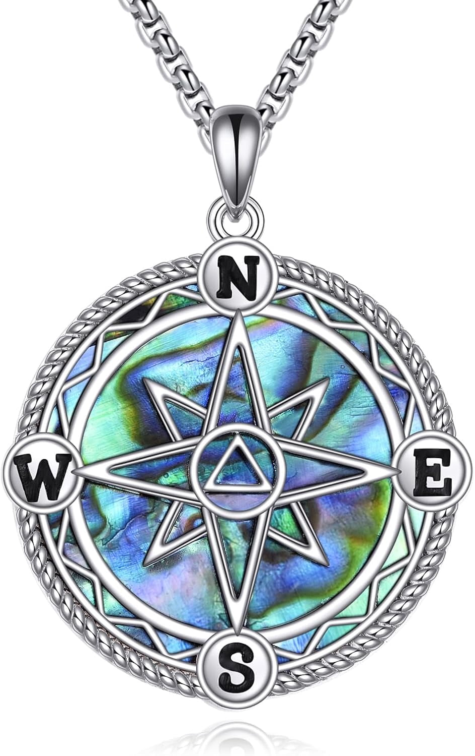 AA Compass Necklace 925 Sterling Silver Alcoholics Anonymous Recovery ...