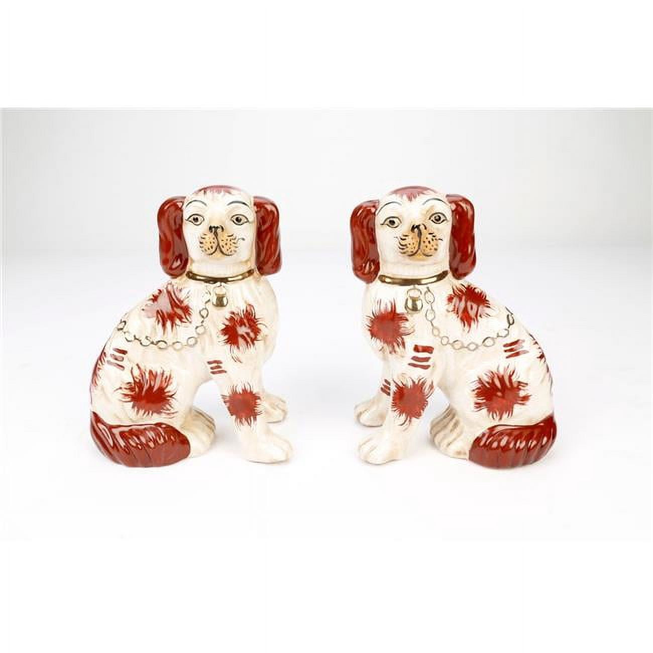 AA Importing 25686 Rust Brown & White Staffordshire Spaniels Figurine ...