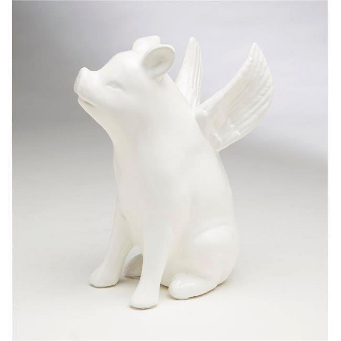 AA Importing 59860-WH Sitting Pig with Wings Figure, White - Walmart.com
