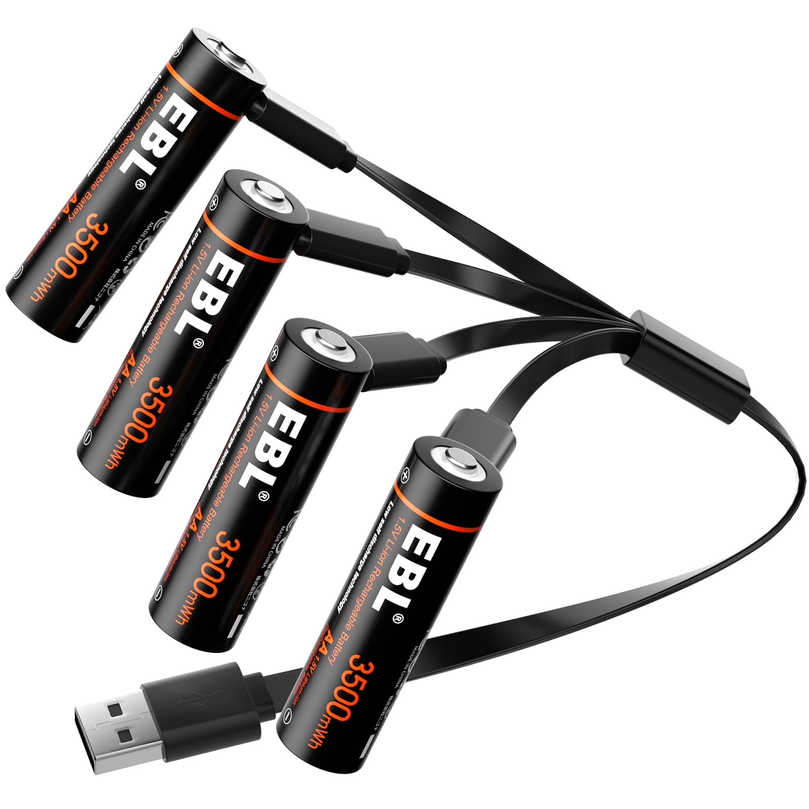 AA Lithium Batteries, 1.5V 3500mWh Rechargeable Double A Battery for ...