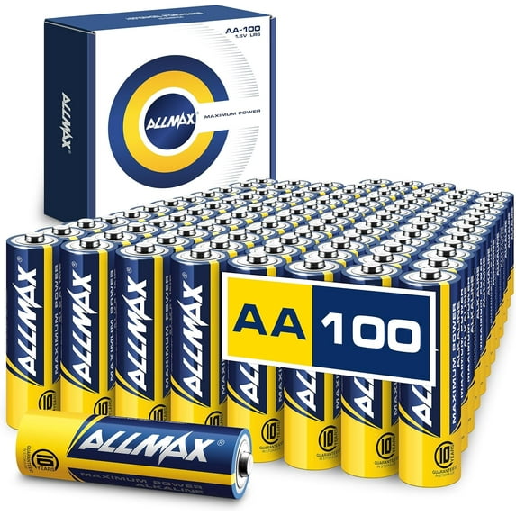 AA Maximum Power Alkaline Double A Batteries (100 Count) – Ultra Long ...
