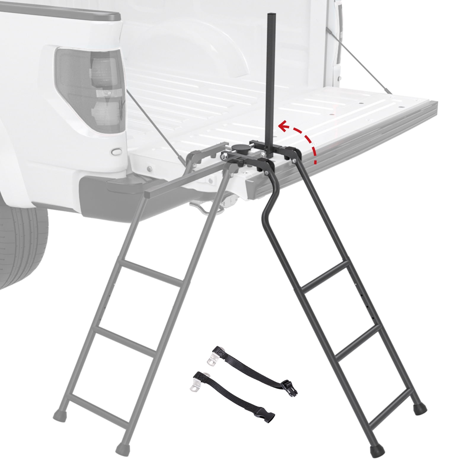 AA Product Foldable Tailgate Ladder with Handrail, Omni-Directional ...
