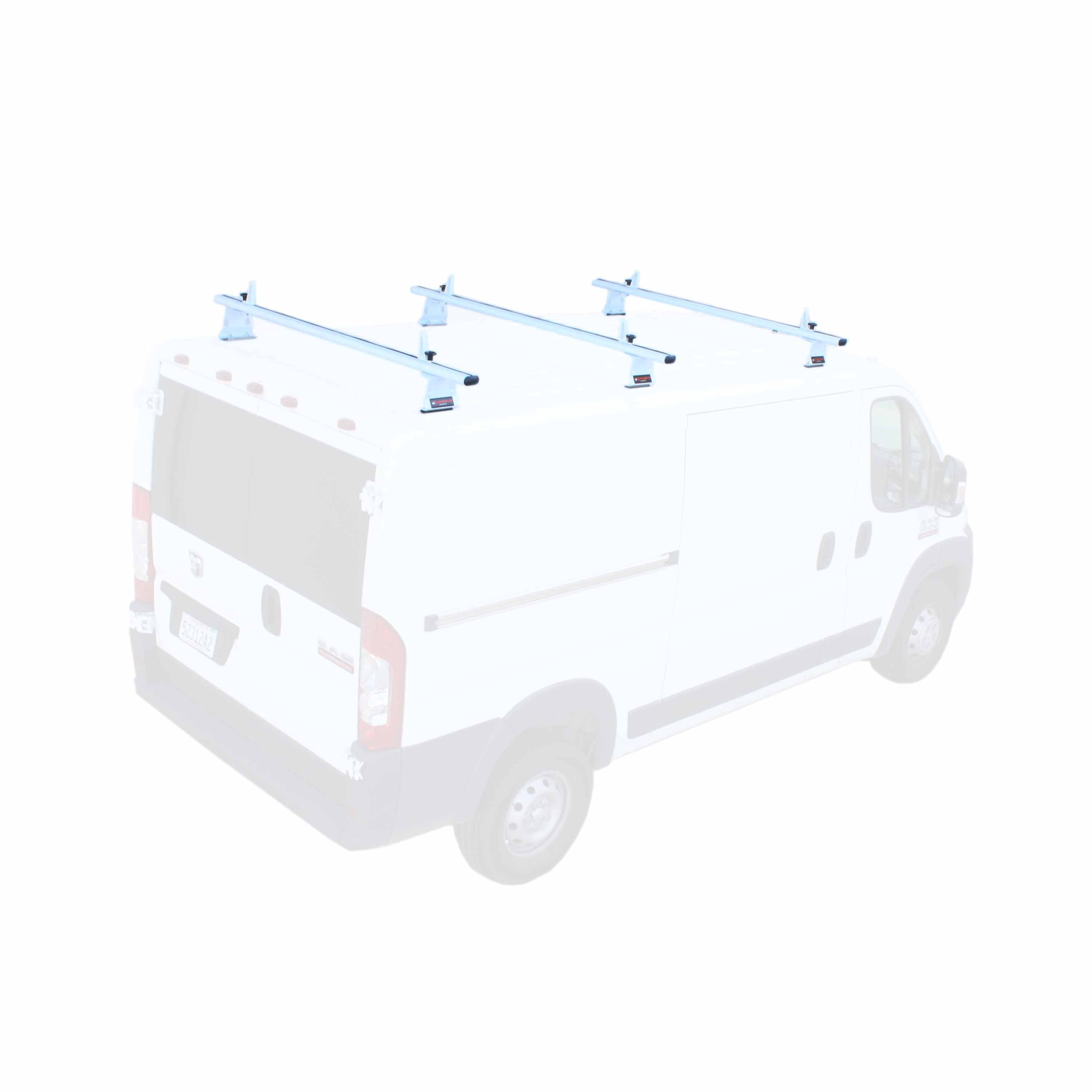 AA-Racks Model AX302-PR Aluminum 3 Bar (72") Van Roof Rack System With ...