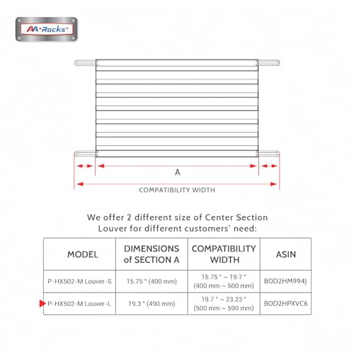 AA-Racks P-HX-502-M Louver Long Style Steel Headache Rack Middle Screen ...