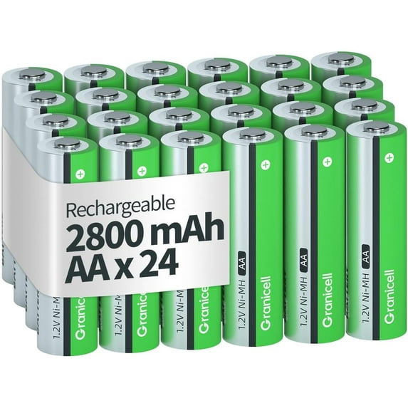 AA Rechargeable Batteries 2800 mAh High Capacity 1500 Cycle,1.2V NiMH ...