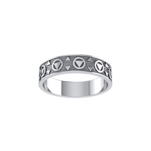 AA Recovery Ring 925 Sterling Silver Fine Alcoholics Anonymous Jewelry ...